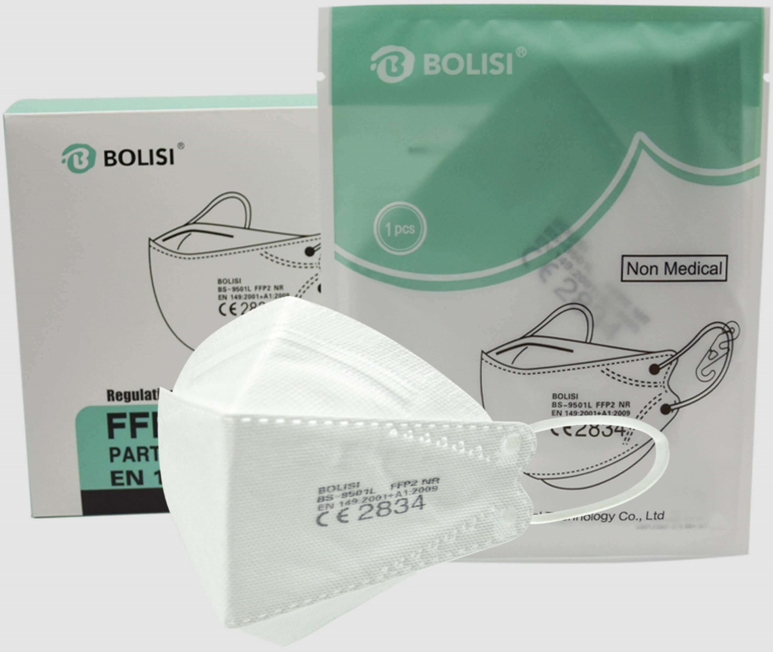 BOLISI FFP2 protective mask without valve - MEDOVIS